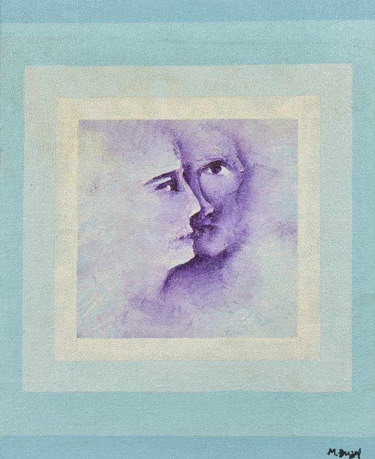 Mario Duzel | faces. Signed. Oil on canvas | MutualArt