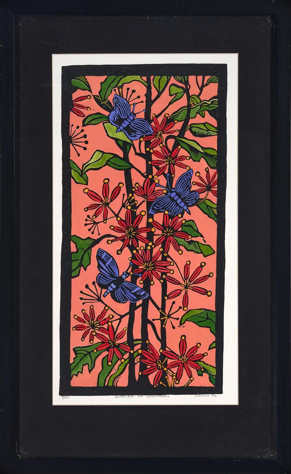 Jude Rose | Butterflies and Wheel flowers, 1992 (1992) | MutualArt