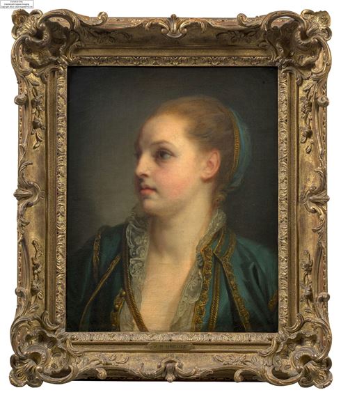Jean-Baptiste Greuze | Portrait présumé de Mademoiselle Clairon en ...
