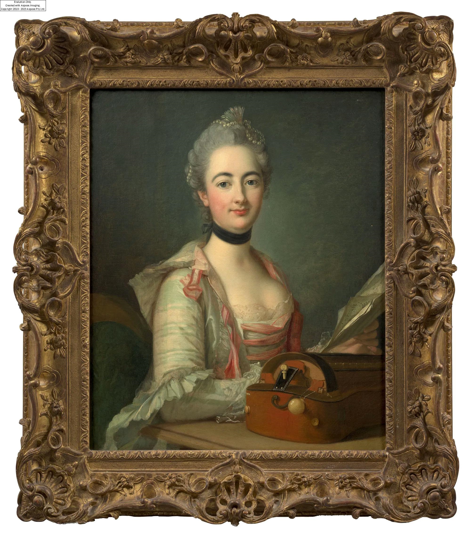 Jacques-Andre-Joseph Camelot Aved | Jeune femme à la vielle tenant une ...