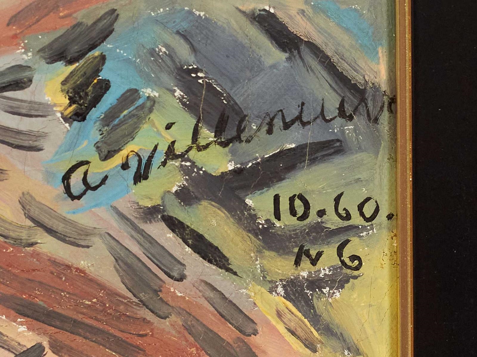 Arthur Villeneuve | Lac et dinosaures - 1960 (1960) | MutualArt