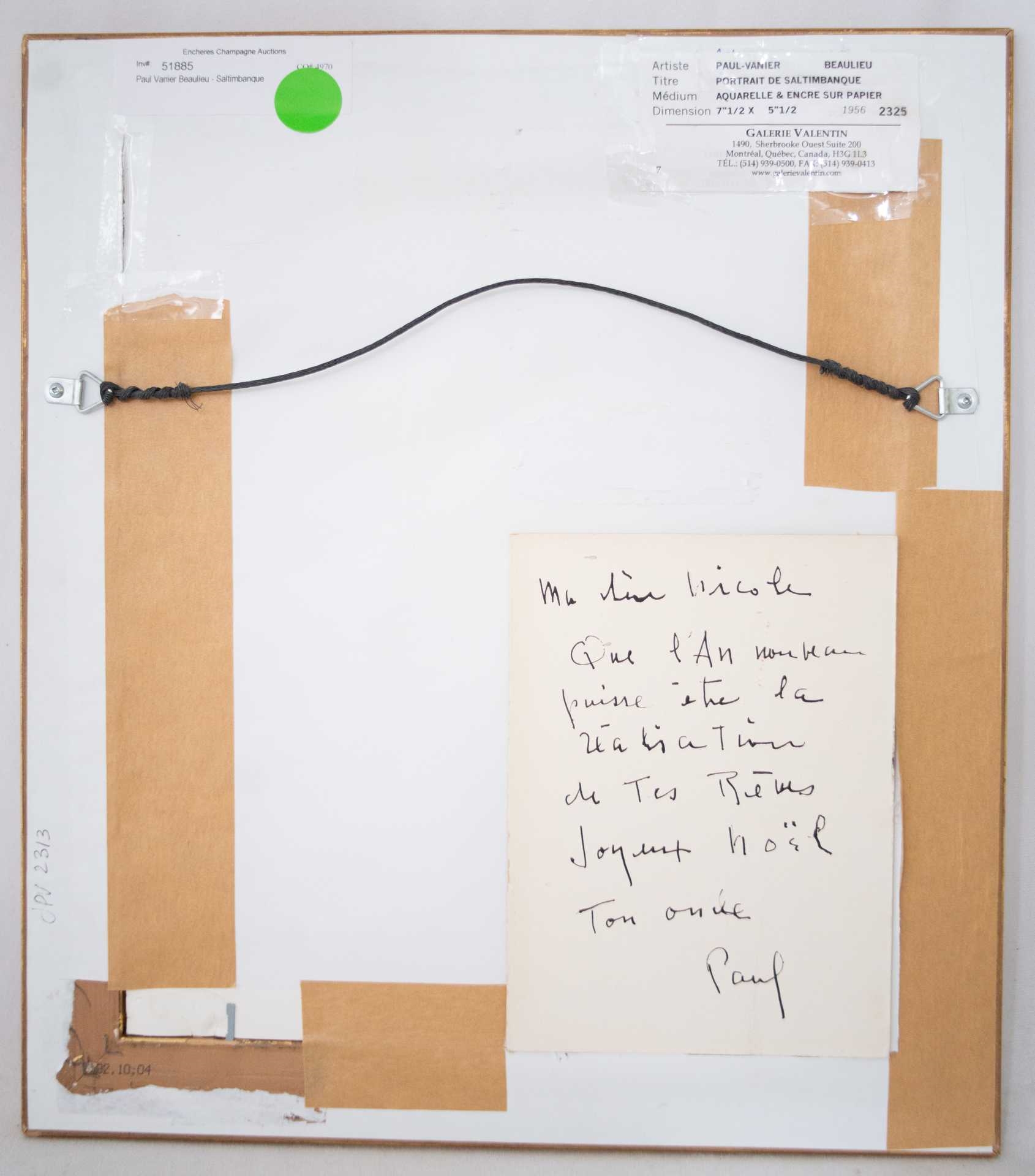 Paul-Vanier Beaulieu | Portrait de saltimbanque - 1956 (1956) | MutualArt