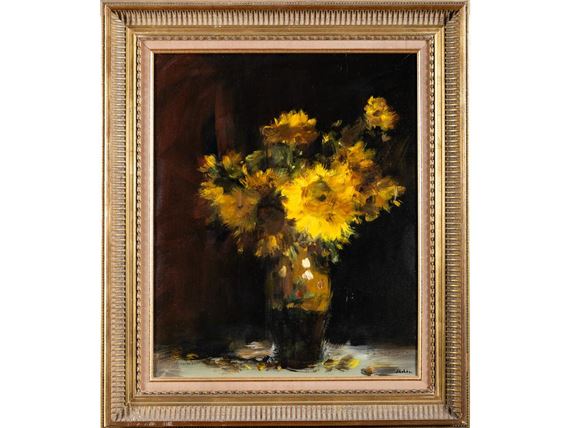 Ibrahim Shahda | Tournesols dans l'aiguière ancienne (1987) | MutualArt