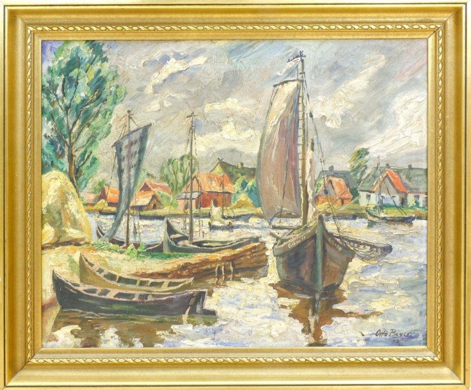 Otto Beyer | Landschaft mit Booten am Ufer. | MutualArt