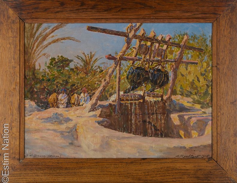 Alexandre Roubtzoff | Sidi Daoud (Marsa) View of a well Oil on canvas ...