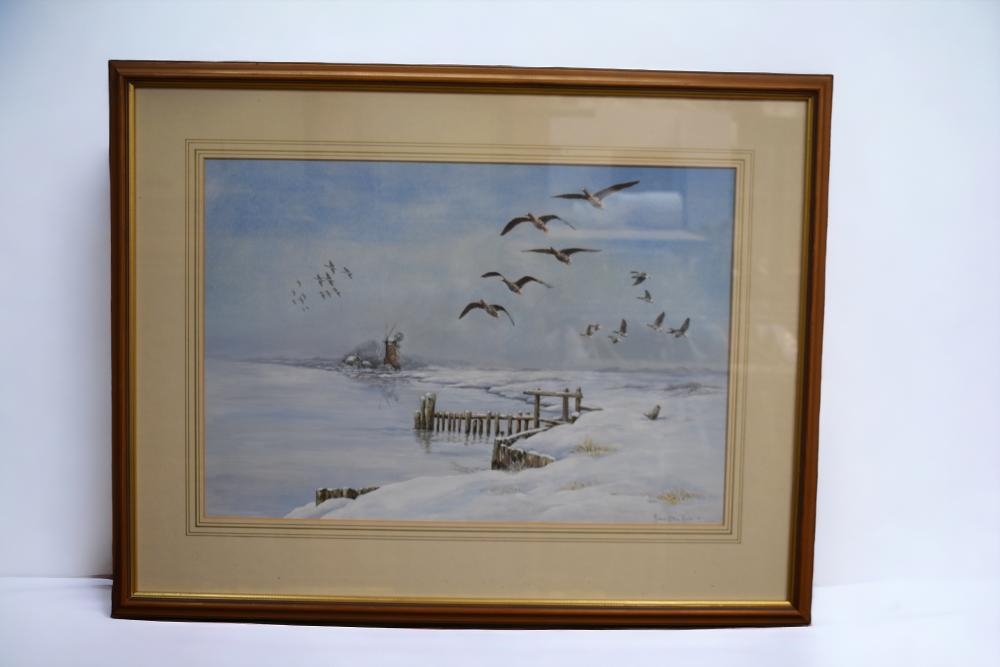 Michael Kitchen Hurle | Michael Kitchen-Hurle (b. 1941)Geese in snow ...