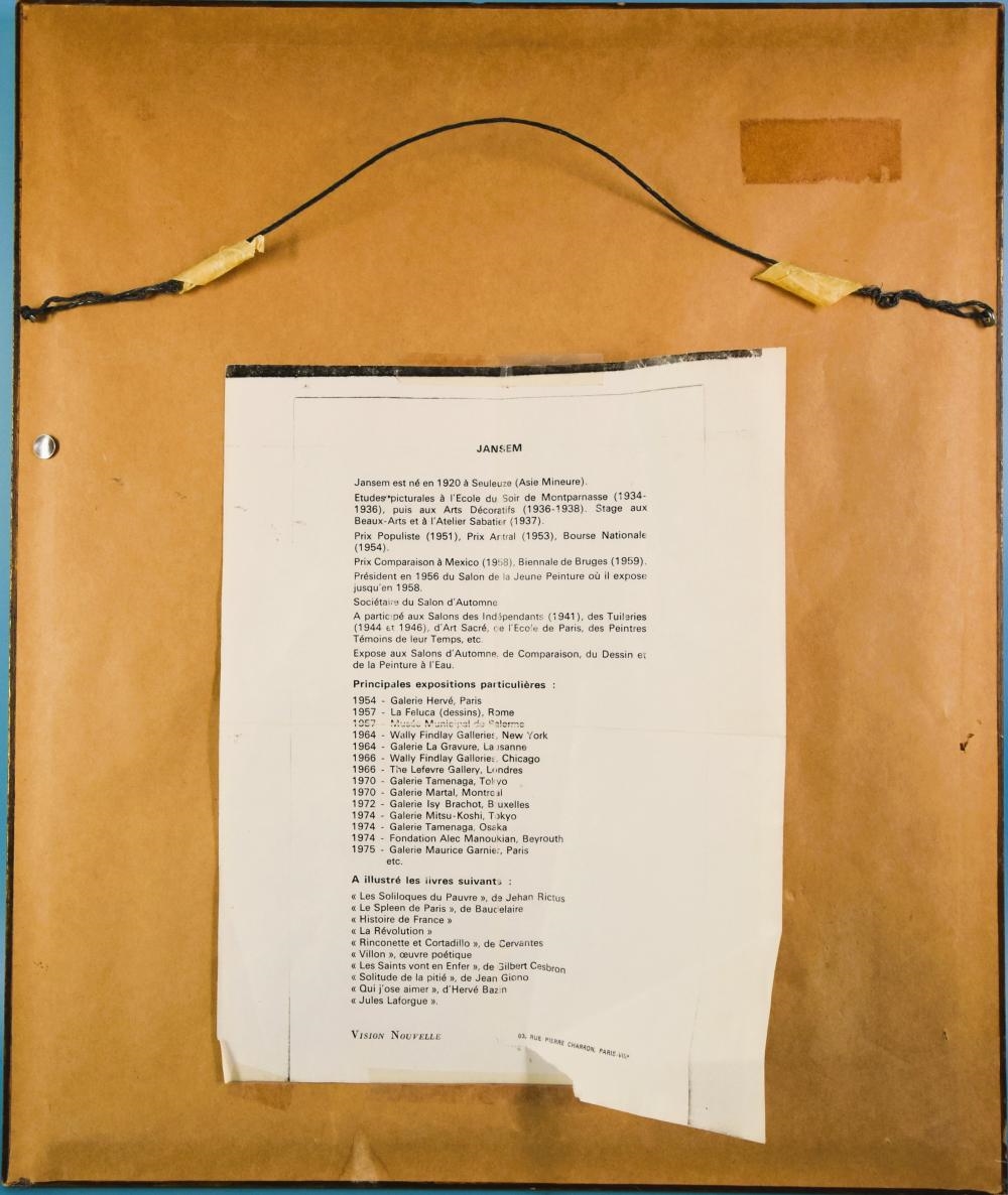 Jean Jansem | SEE DOSSIER ON BACK OF ARTWORK | MutualArt
