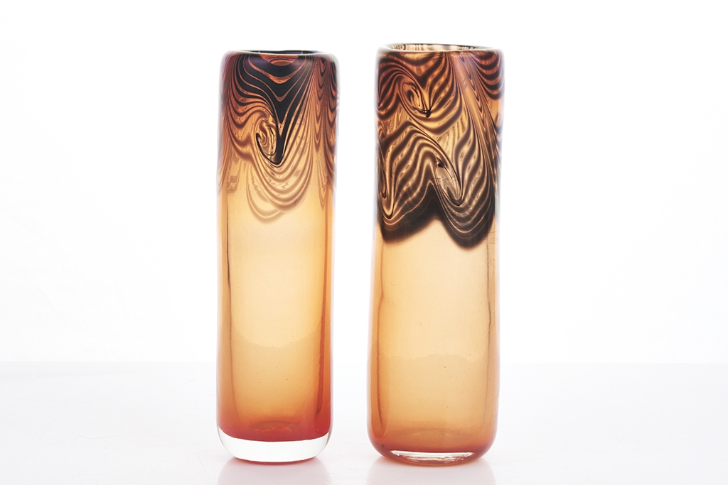 Les Blakeborough | Two Cylindrical Glass Vases | MutualArt