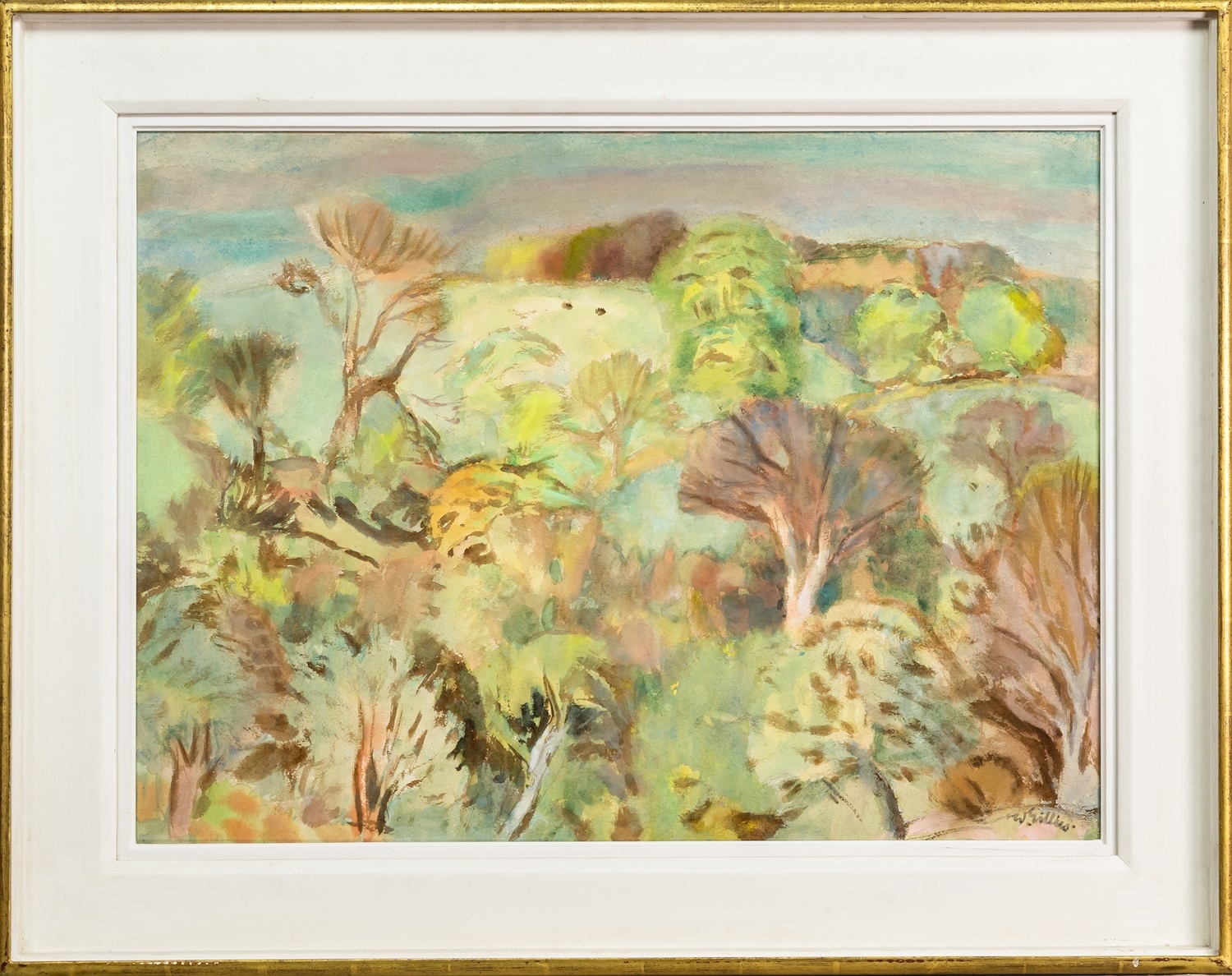 Sir William George Gillies | Landscape with Red Sun (1953) | MutualArt