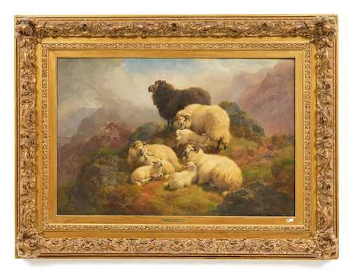 William Peter Watson | Sheep in a rocky landscape (1884) | MutualArt