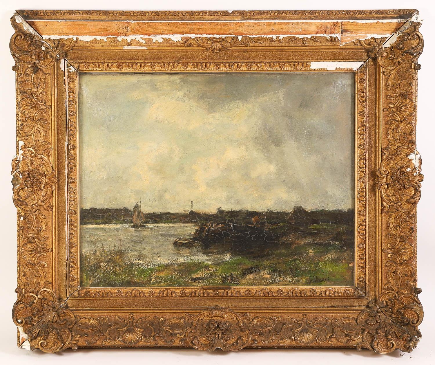 Jacobus Hendrikus Maris | Landscape with Sailboat | MutualArt