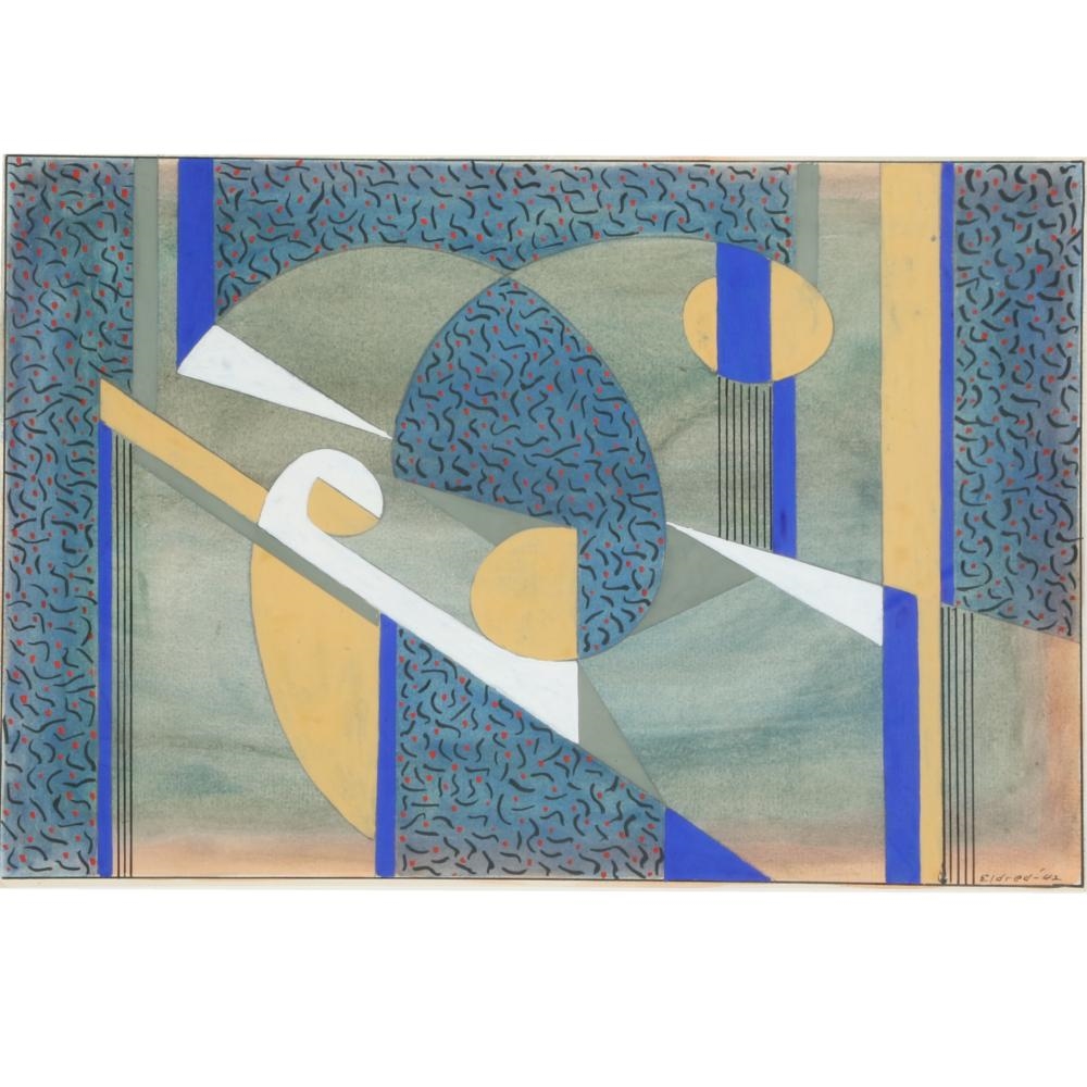 Thomas Eldred | Modernist Compositiion with Green, Rose and Red (1941 ...