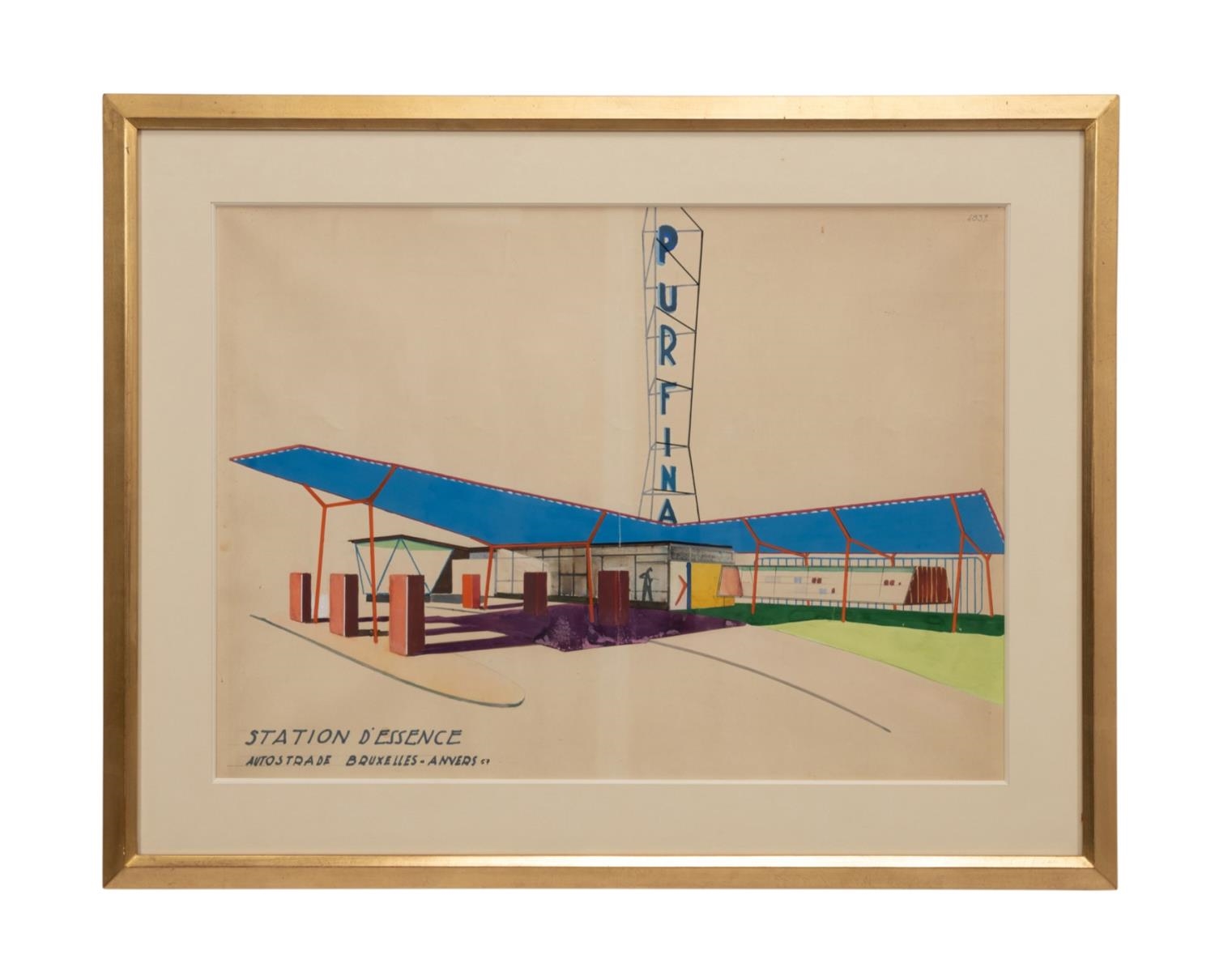Sybold Van Ravesteyn | PURFINA PETREL 1957 STATION GOUACHE & PENCIL ...