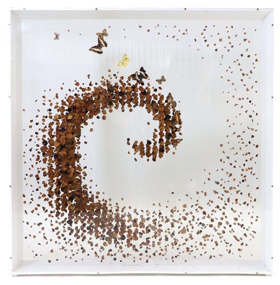 Anna Masters | Butterflies on a wave of hydrangea petals (2004) | MutualArt