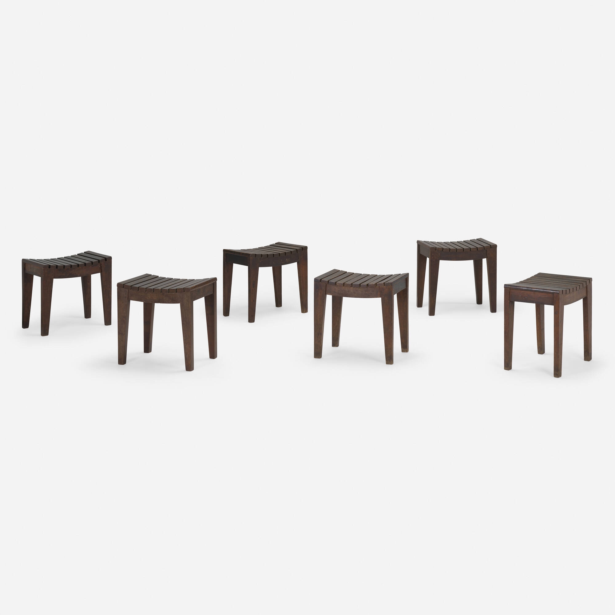 Pierre Jeanneret | Stools from Chandigarh, set of six (Circa 1960 ...