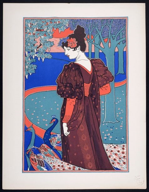 Louis Rhead | Woman with Peacock | MutualArt