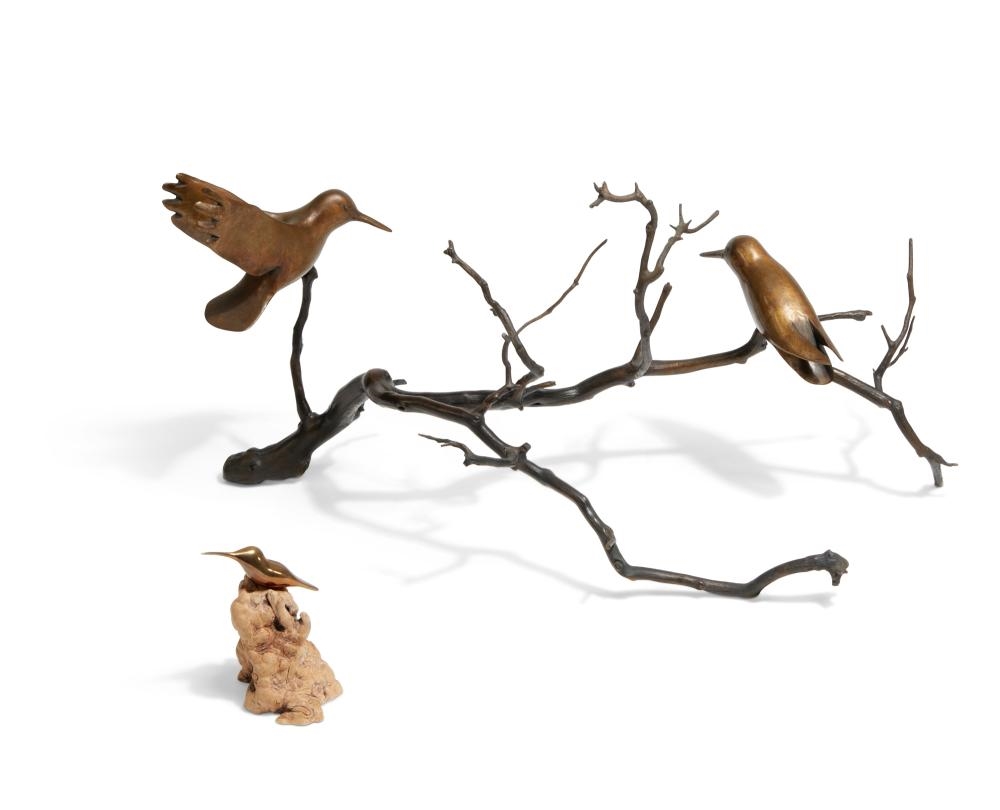 Howard Wheatley Allen | Hummingbirds on a branch | MutualArt