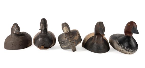 Lester Gregory | FIVE CARVED DUCK DECOYS | MutualArt