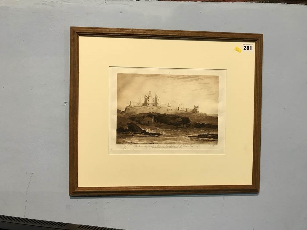 Joseph Mallord William Turner | Engraving of Dunstanburgh Castle after ...