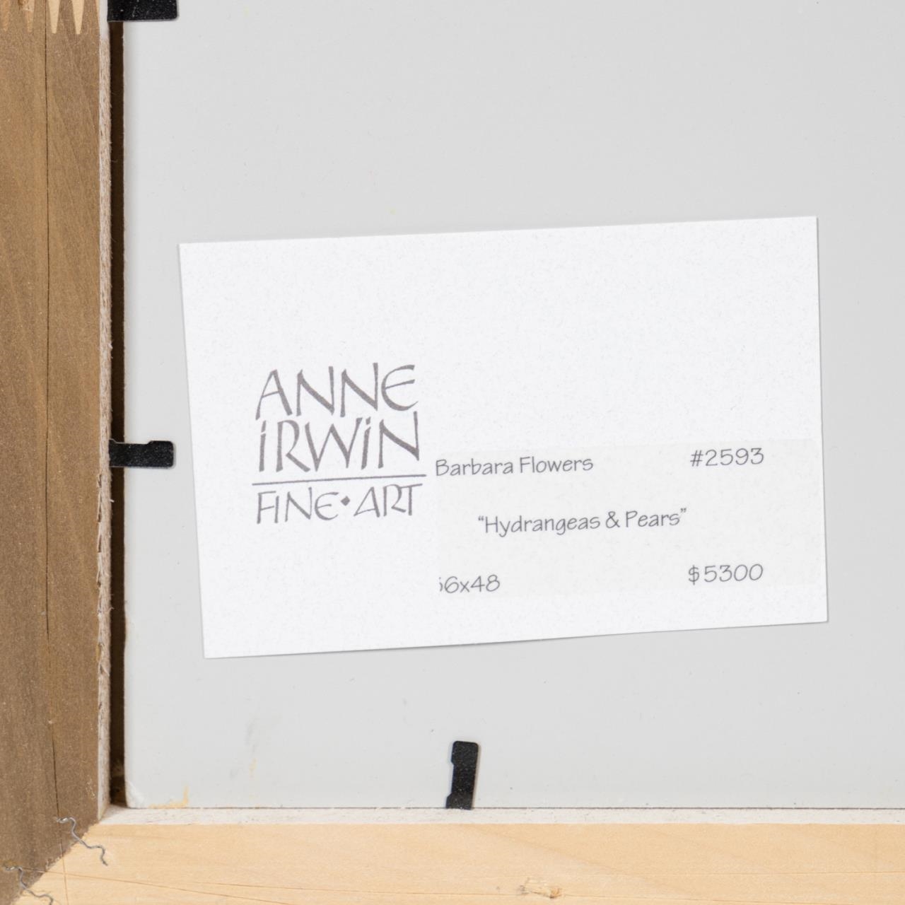 Barbara Flowers | HYDRANGEAS AND PEARS (2008) | MutualArt