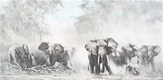 David Shepherd | Elephants at Amboseli | MutualArt