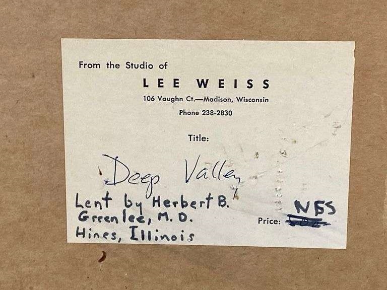 Lee Weiss | Valley | MutualArt