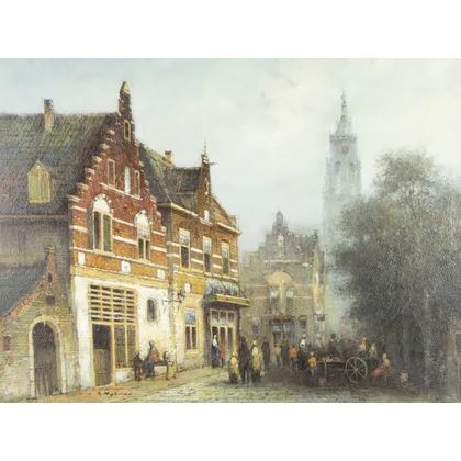 Gerard Nijland | Historiserend straatgezicht te Delft | MutualArt