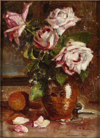 Henri Rolland | Still life with roses | MutualArt