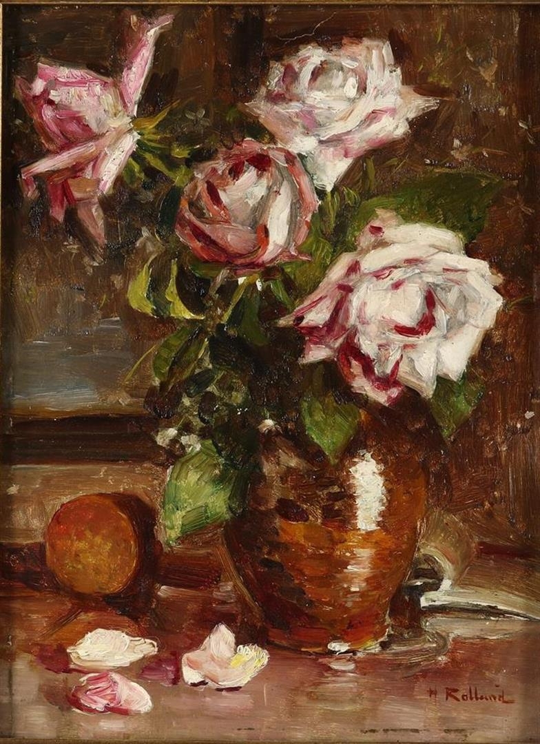 Henri Rolland | Still life with roses | MutualArt
