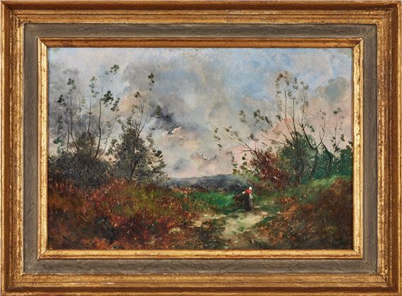 Herman Alfred Leonard Wahlberg | Franskt landskap med risplockerska (72 ...