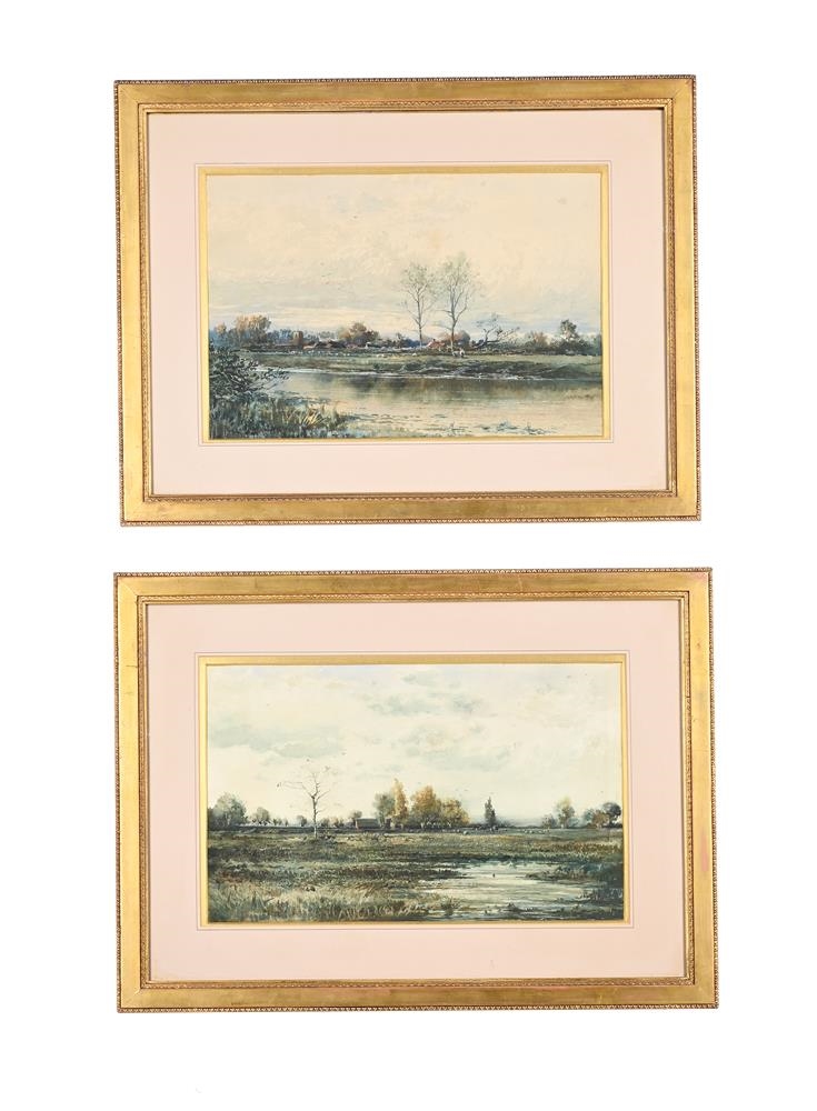 Albert Pollitt | Rocky coastal cove with distant boats (1912) | MutualArt