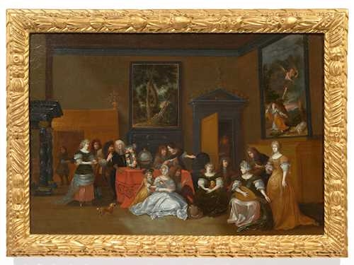 Heinrich Faust | An elegant gathering in a picture gallery | MutualArt