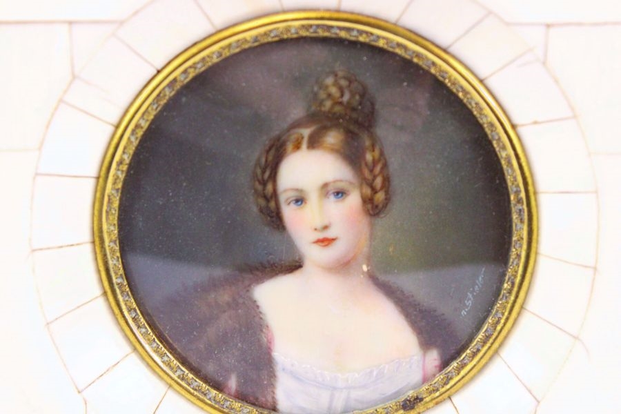 Joseph Stieler | Miniature after the portrait of Baroness... - Lot 7 ...