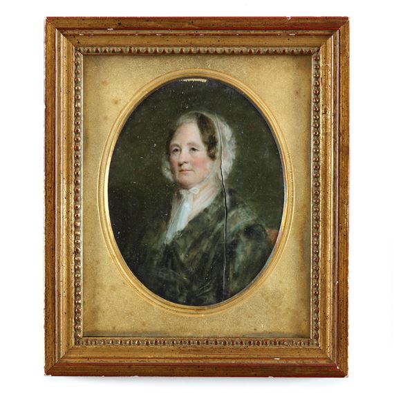 Richard Morrell Staigg | Portrait Miniature of a Lady in Green | MutualArt