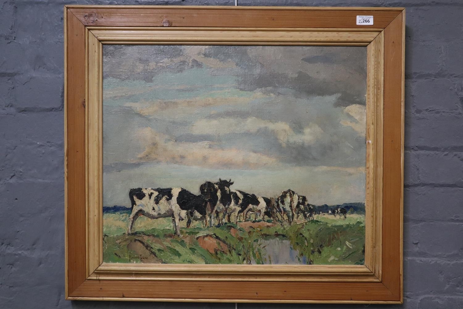 Roger Roland Sutton Fisher | Friesian cattle in a landscape (1946 ...