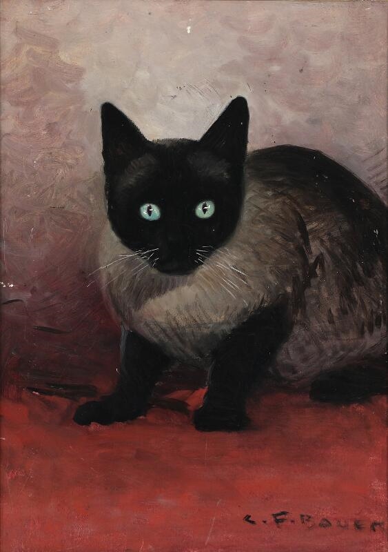 Carl Franz Bauer | A Siamese cat (1970) | MutualArt