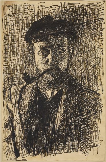 Henri Matisse | Autoportrait à la pipe (Circa 1900) | MutualArt