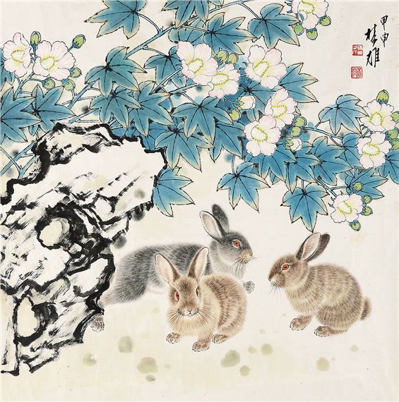 Fang Chuxiong | RABBITS AND FLOWERS (2004) | MutualArt