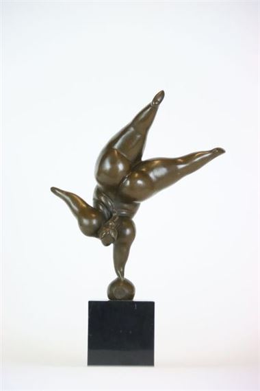 Milo Martin | Plump woman balancing on one arm | MutualArt