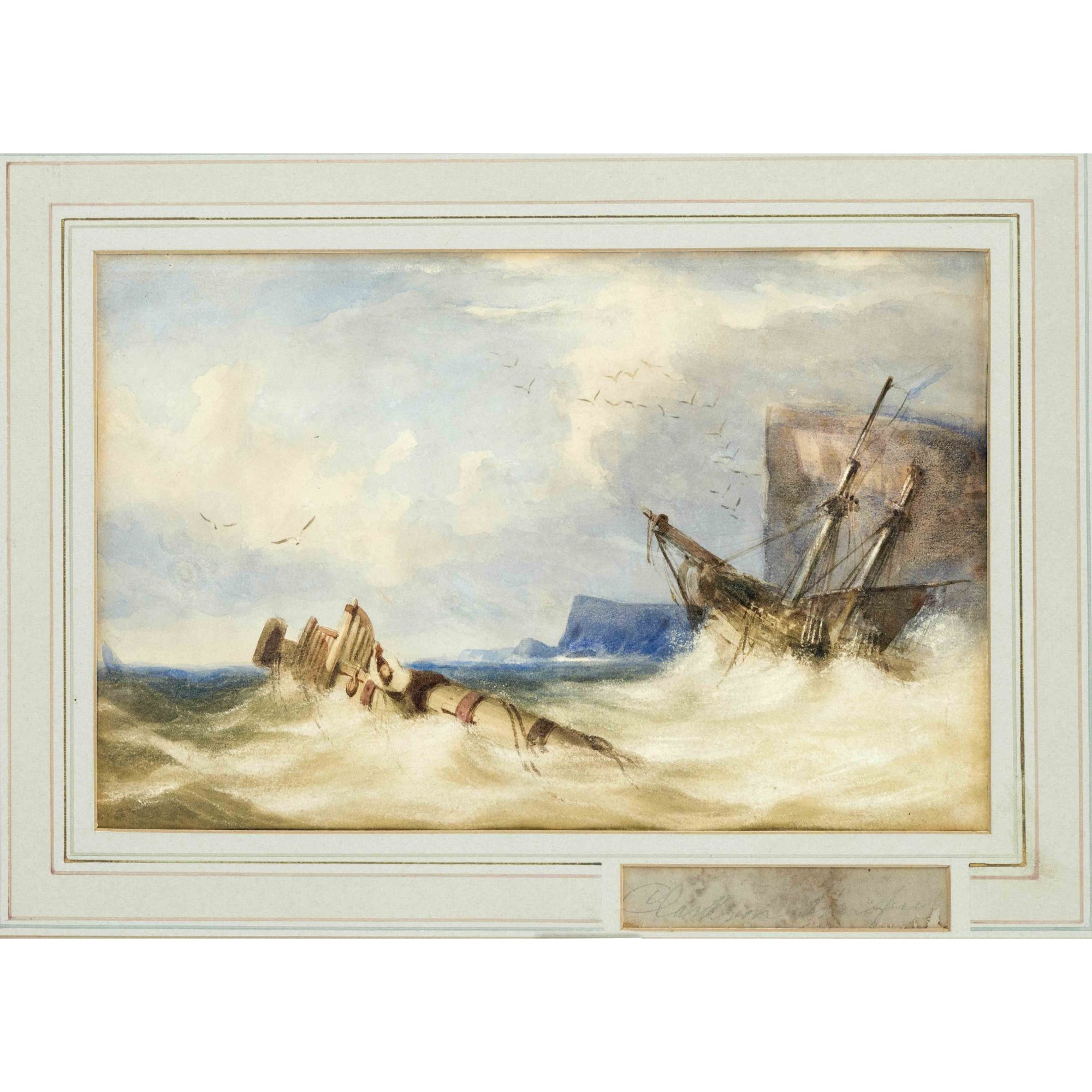 Clarkson Frederick Stanfield | Shipwreck in front of a Steep Coast ...
