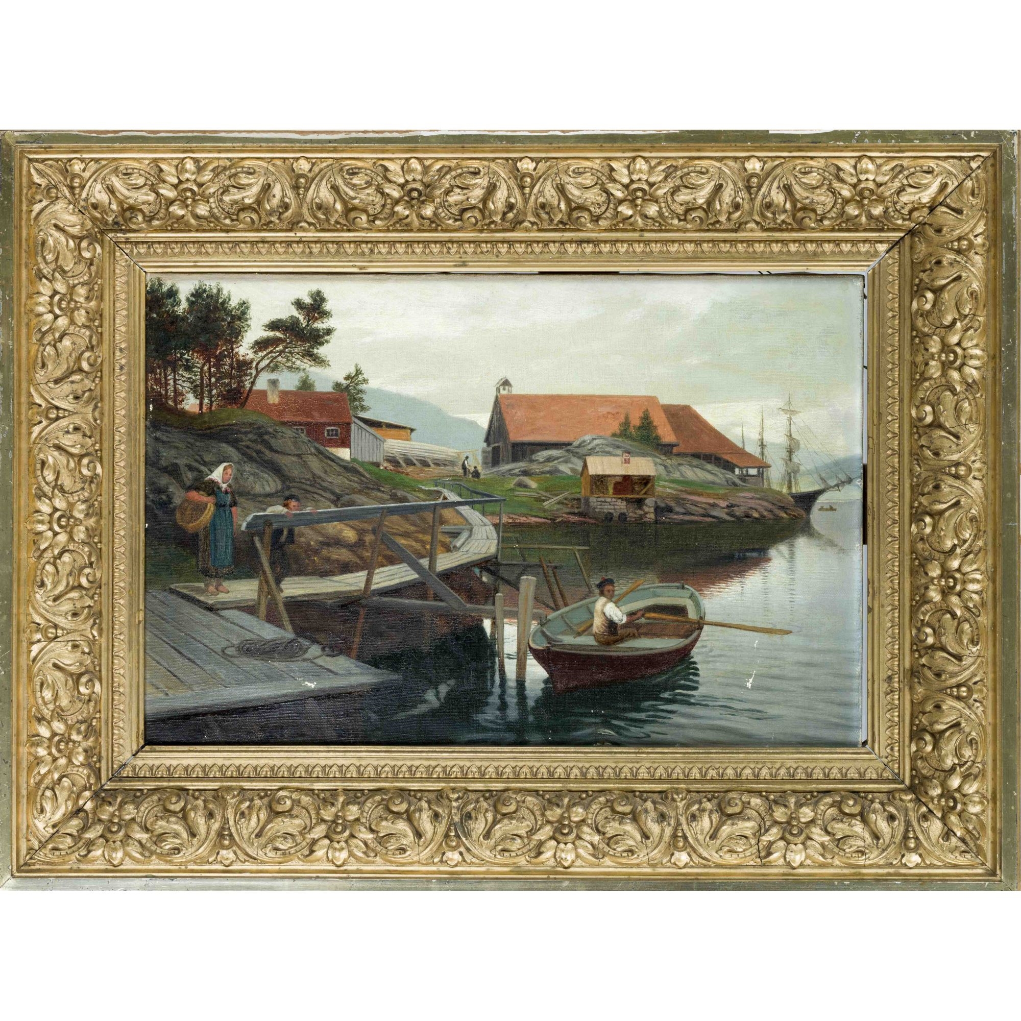 Hans Gude | Harbor of Drobak (Norway) (Circa 1900) | MutualArt