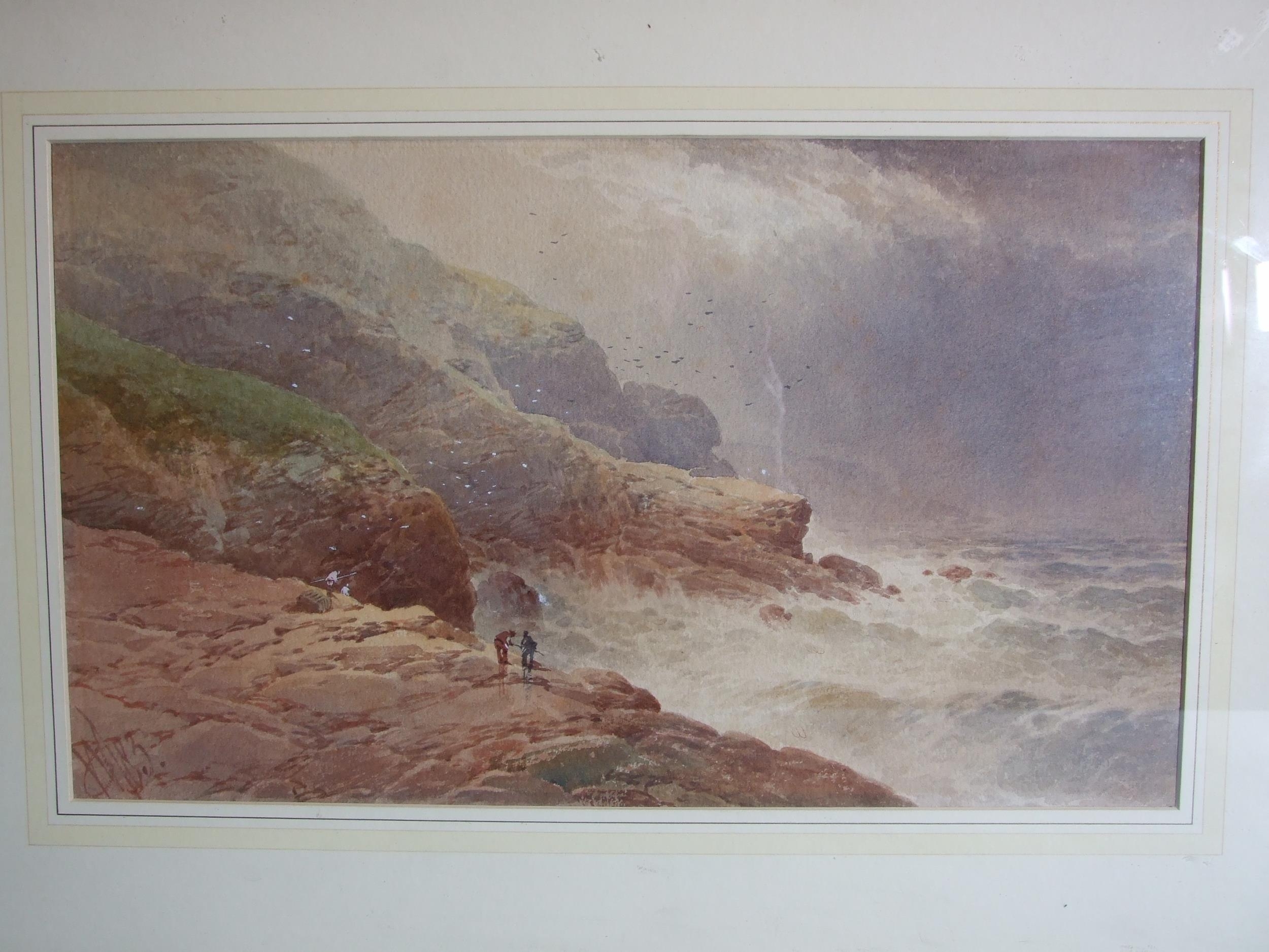 Edward William Cooke | PLYMOUTH COASTAL SCENE WITH FIGURES FISHING FROM ...