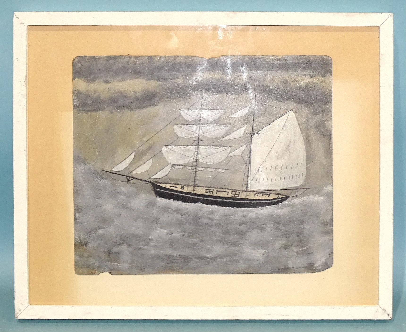 Max Waldman | BRIGANTINE ON A GREY SEA | MutualArt