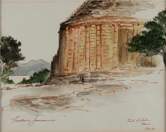 Frederic James | Architectural drawing with washes of color depicting ...