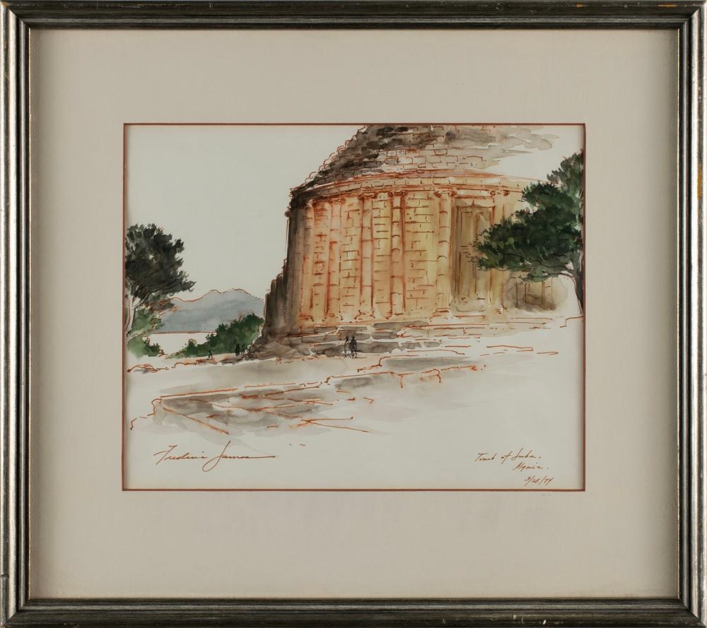 Frederic James | Architectural drawing with washes of color depicting ...