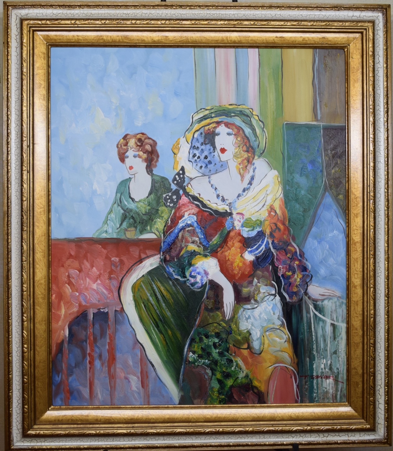 T. Denver | T. DENVER TARKAY STYLE LADIES OIL CANVAS PAINTING | MutualArt