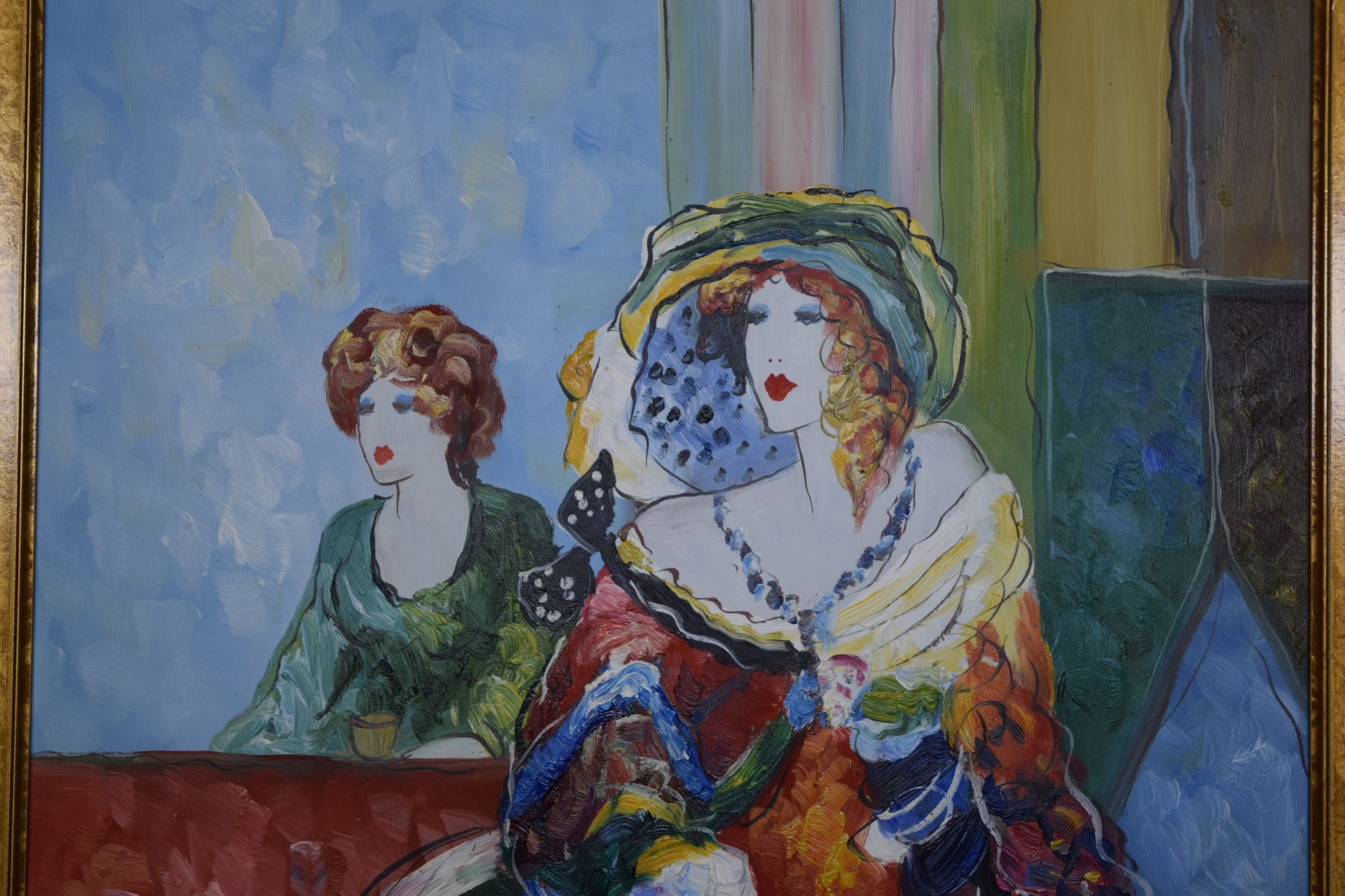 T. Denver | T. DENVER TARKAY STYLE LADIES OIL CANVAS PAINTING | MutualArt