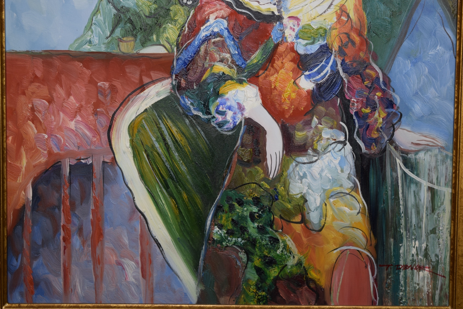T. Denver | T. DENVER TARKAY STYLE LADIES OIL CANVAS PAINTING | MutualArt