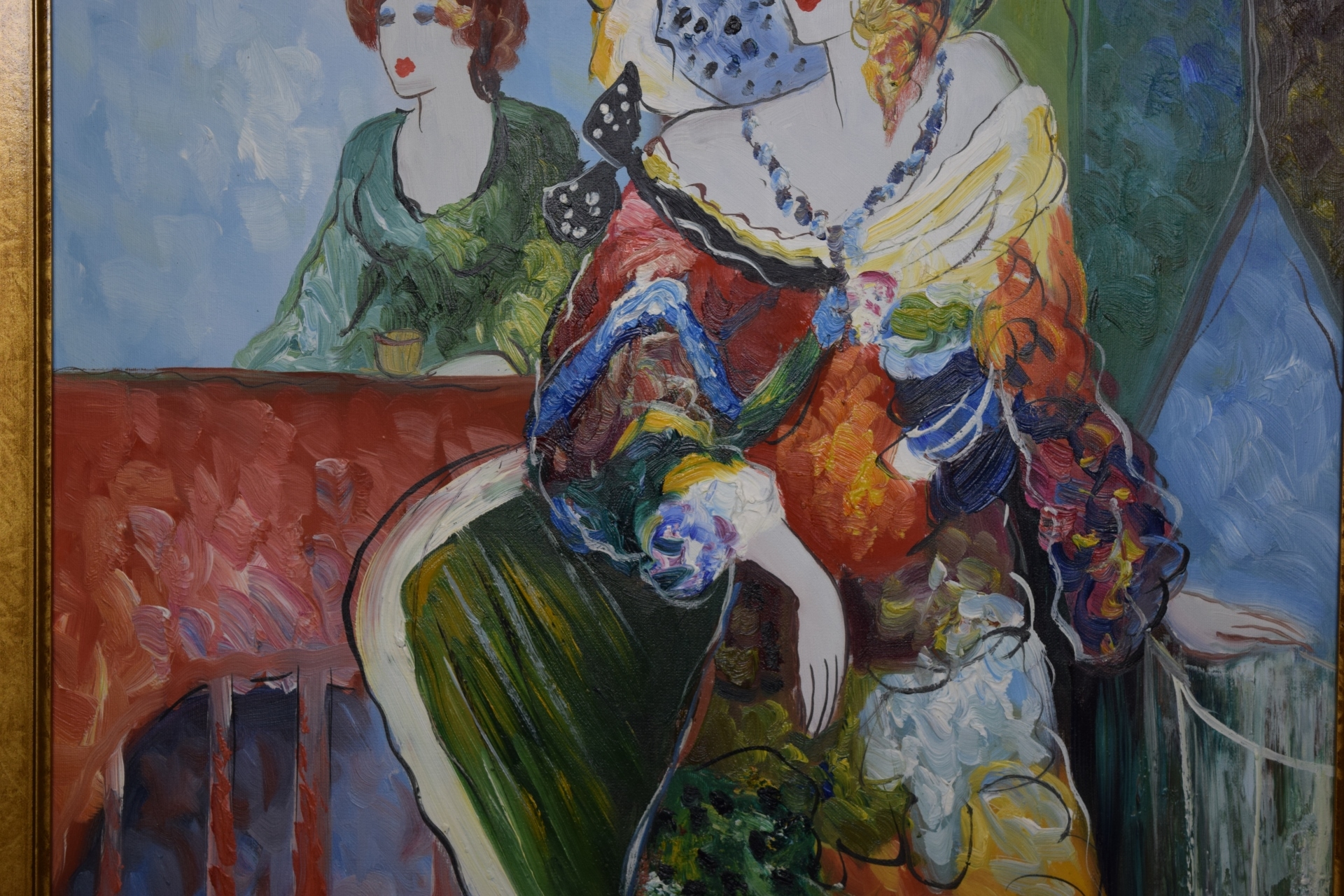 T. Denver | T. DENVER TARKAY STYLE LADIES OIL CANVAS PAINTING | MutualArt