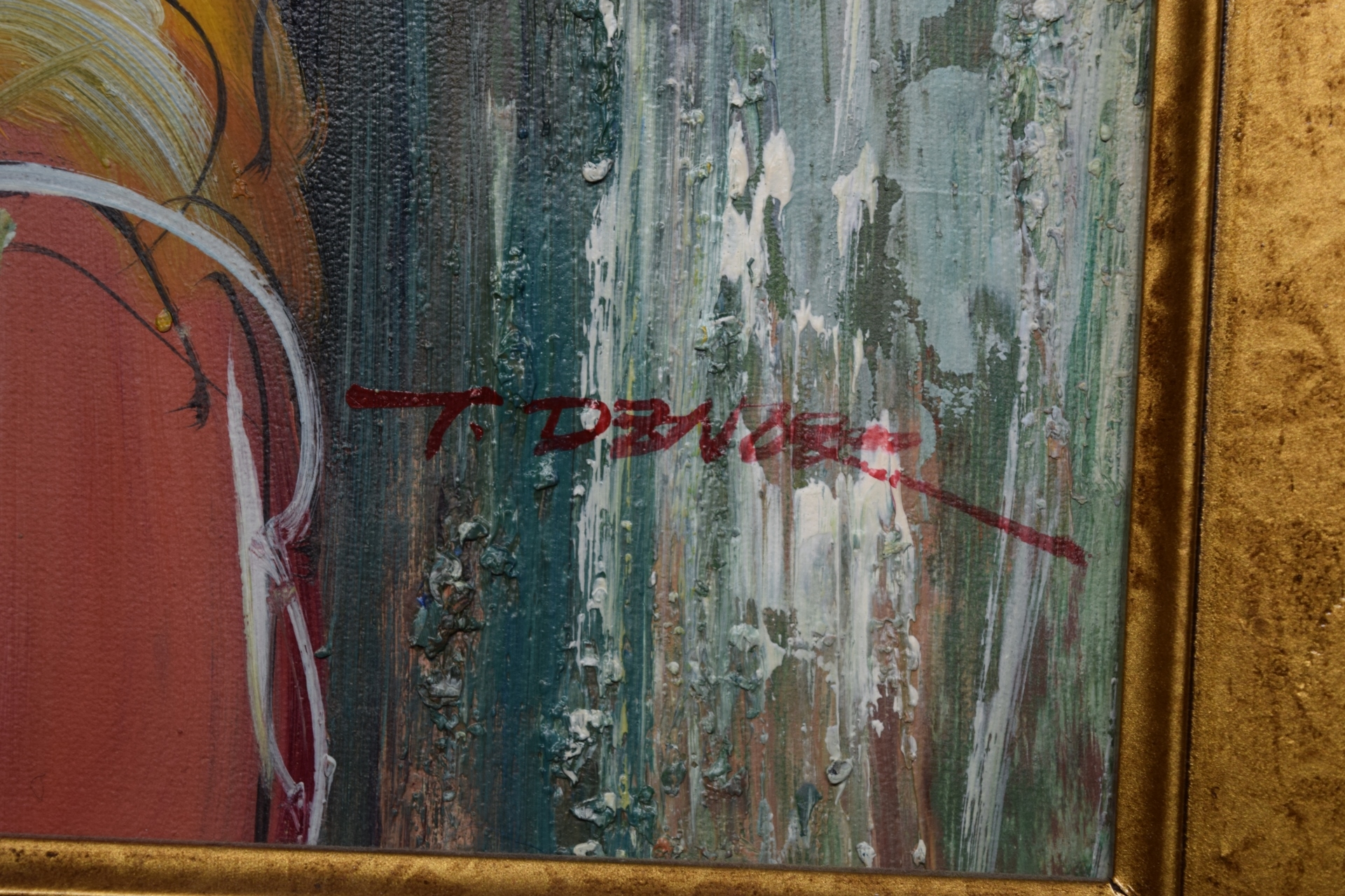 T. Denver | T. DENVER TARKAY STYLE LADIES OIL CANVAS PAINTING | MutualArt